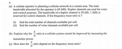 solved 7 a a cellular operator is planning a cellular