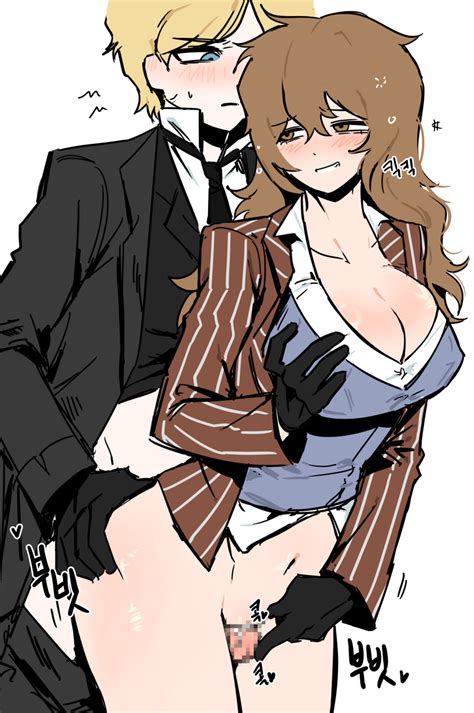 Rule 34 1boy 1girls Blonde Hair Brown Hair Female From Behind Hindley