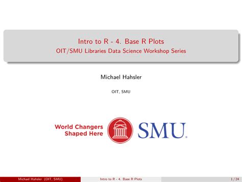 Ppt Intro To R 4 Base R Plots Oitsmu Libraries Data Science