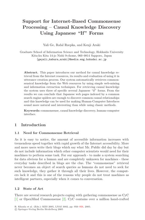 Pdf Support For Internet Based Commonsense Processing Causal Knowledge Discovery Using