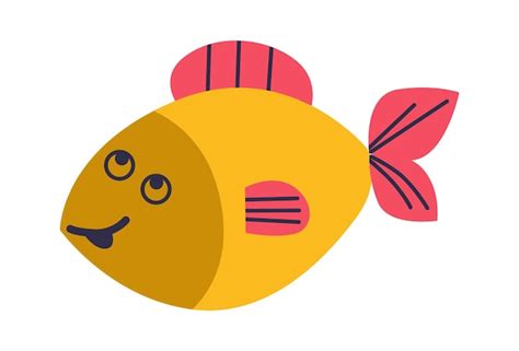 Illustration Vectorielle De Poisson Drôle De Dessin Animé Vecteur Premium