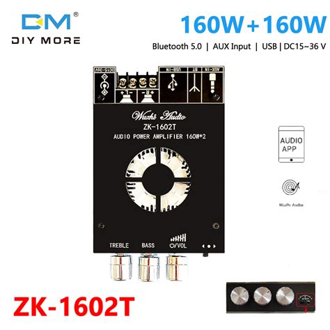 [100 Original ]diymore Zk 1602t Tda7498e 160wx2 High And Bass Adjustment Bluetooth Audio Power