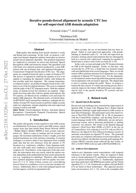 Pdf Iterative Pseudo Forced Alignment By Acoustic Ctc Loss For Self Supervised Asr Domain