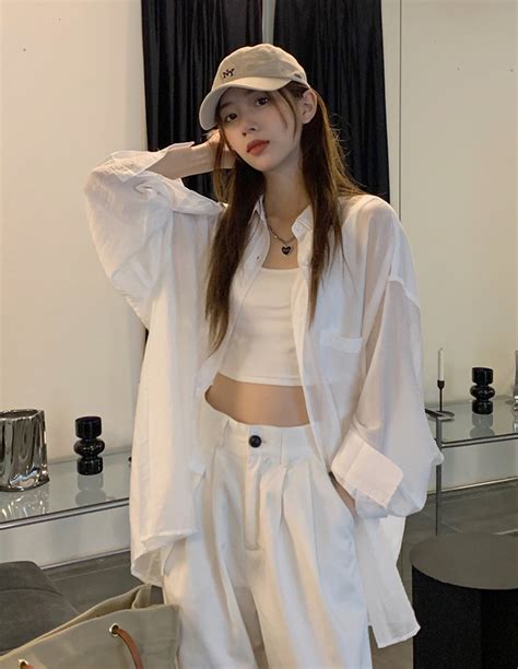 [데일리 루즈핏]2color 요루면 오버핏 여름 긴팔 셔츠 시스루 체형커버 남방 에이블리