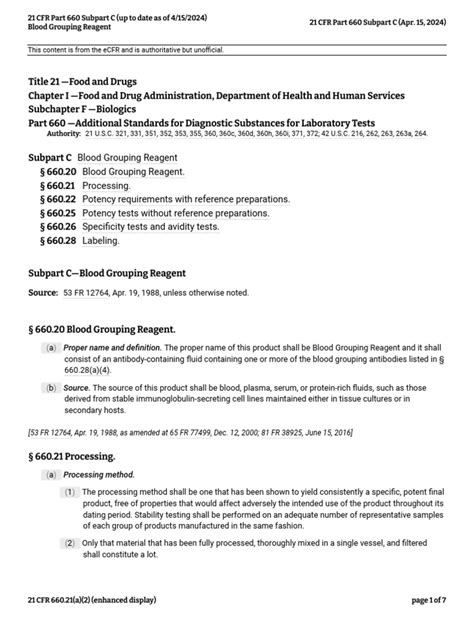 21 Cfr Part 660 Subpart C Up To Date As Of 4 15 2024 Fda Pdf