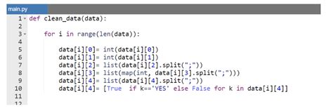 solved main py 1 def clean data data 2 3 for i in