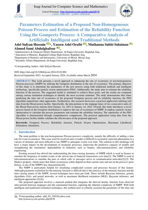 Pdf Parameters Estimation Of A Proposed Non Homogeneous Poisson