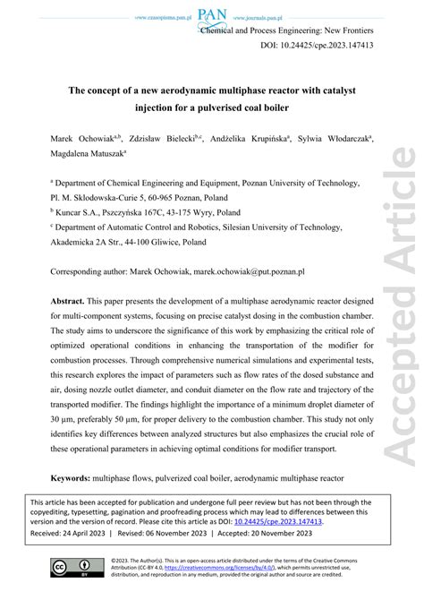 pdf the concept of a new aerodynamic multiphase reactor with catalyst