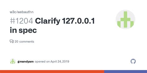 Clarify 127001 In Spec · Issue 1204 · W3cwebauthn · Github