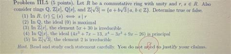 solved problem iii 5 5 points let r be a commutative ring