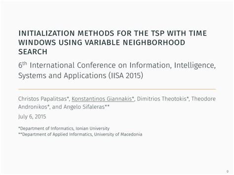 Initialization Methods For The Tsp With Time Windows Using Variable