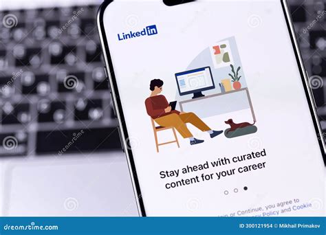 Linkedin Logo Mobile App On A Screen Smartphone Iphone Editorial Stock Image Image Of Global