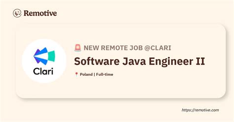Hiring Software Java Engineer Ii Clari