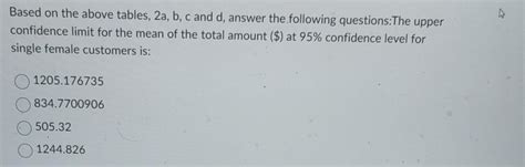 Solved Table 2a Summary For The Sum Of The Total Amount Chegg Com