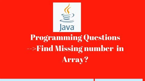 12 Find Missing Number In Array Java Programs For Selenium