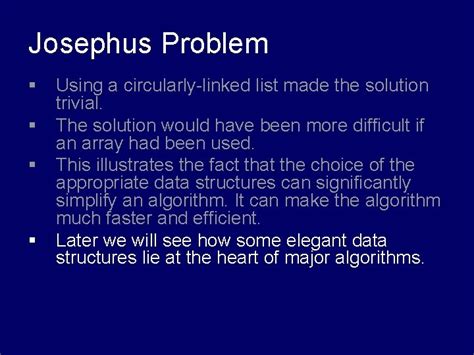 Lecture No 05 Data Structures Josephus Problem Include