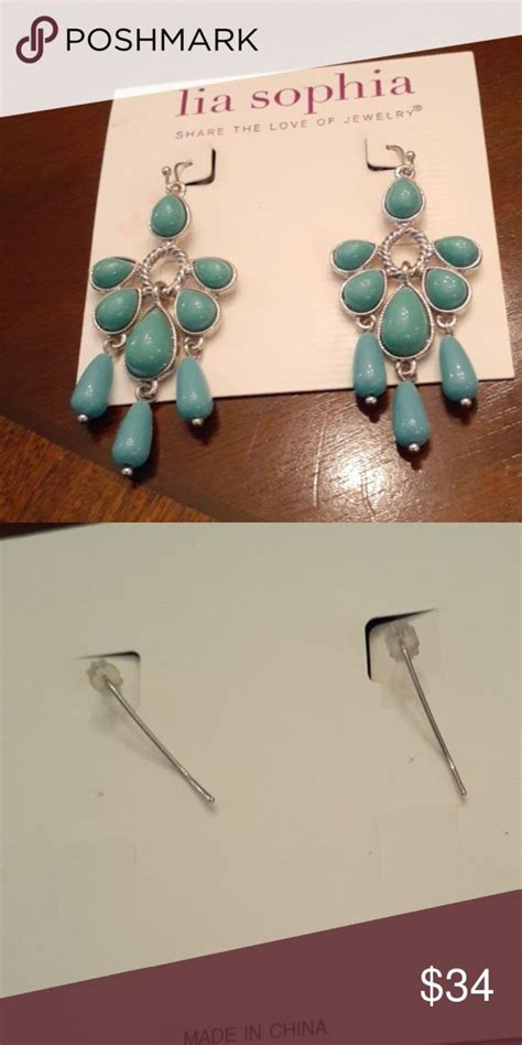 Lia Sophia Earrings Blue Stud Earrings Swirl Earrings Dance Earrings