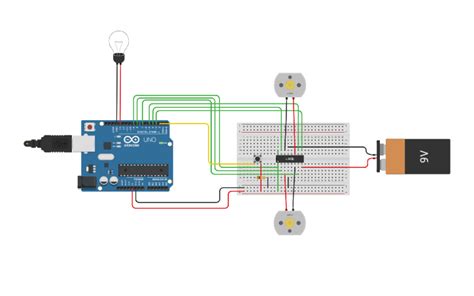 Circuit Design Automatic Gate Control Tinkercad