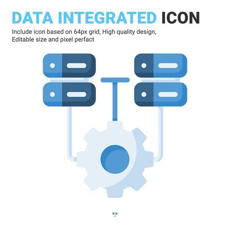 Data Integrated Icon Vector With Flat Color Style Isolated On White