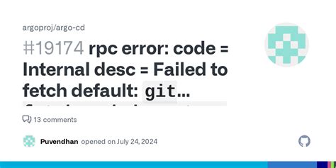 rpc error code internal desc failed to fetch default `git fetch