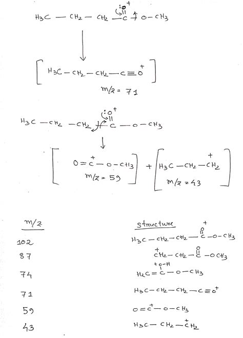 [solved] 7 Below Is The Ei Mass Spectrum For Methyl Butyrate Draw The Course Hero