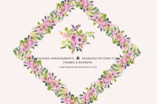 Watercolor Pastel Pink Sage Flowers Clip Graphic By Patishop Art