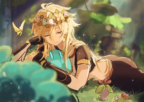 Aether Slime Crystalfly And Fungi Genshin Impact Drawn By Huihu076