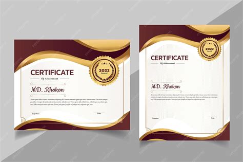 Premium Vector Professional Diploma Certificate Template