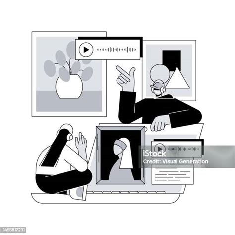 가상 갤러리 투어 추상적 개념 벡터 일러스트레이션 0명에 대한 스톡 벡터 아트 및 기타 이미지 0명 가상현실 시점 개념