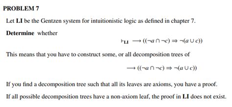 Solved Let Li Be The Gentzen System For Intuitionistic Logic