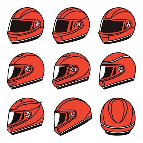 Stylish Motorcycle Helmet Icons Graphics 57039286 Vector Art At Vecteezy