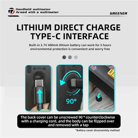 Bside U1 Digital Clamp Multimeter With Alligator Clip