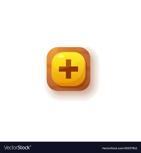 Plus Glossy Ui Button Icon Sound Adding Or Vector Image