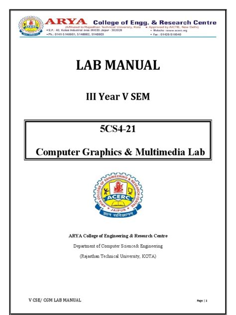 Cgm V Sem Lab Manual Pdf Engineering Design