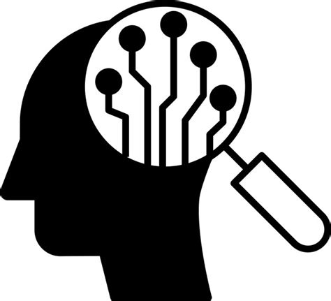 premium vector human data learning solid glyph vector illustration