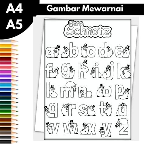 10 Sheets Of Coloring Paper Coloring Pictures With Letter Alphabet Abcd Themes Shopee Malaysia