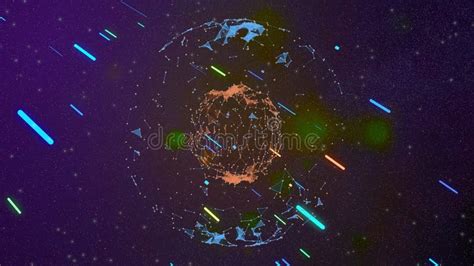 3d Rendering Abstract Globe With Plexus Triangulated Structure And