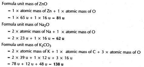 Formula Unit Mass Relative Atomic Mass And Molecular Mass O Level