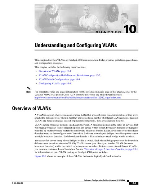 Vlans C H A P T E R Software Configuration Guide—release 1225ew Ol 6696 10