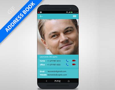 Address Book UI Design And GIF Animation Behance