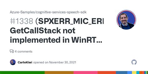 spxerr mic error getcallstack not implemented in winrt dialogserviceconnector · issue 1338