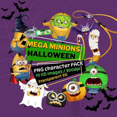 Mega Minions Halloween Character Set Png Despicable Me 4 10 Hd