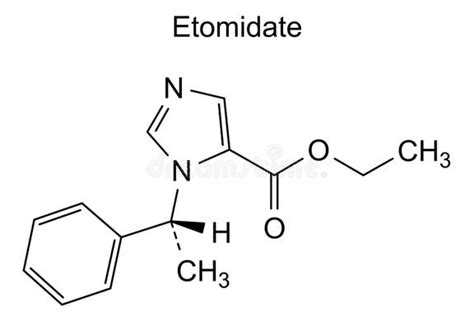 Chemical Structure Of Etomidate Drug Substance Stock Illustration