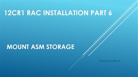 12cr1 Rac Installation Part 6 Mount Asm Storage Brace Coder Youtube