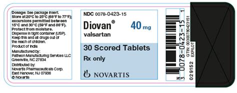 Diovan Tablets Package Insert Prescribing Info Moa