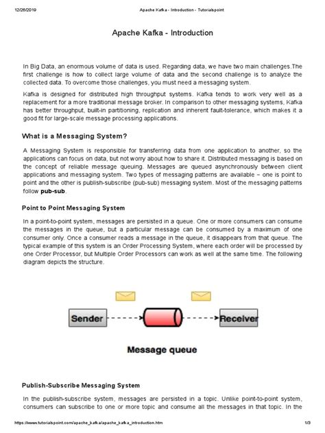 Apache Kafka Introduction Tutorialspoint Pdf Digital Technology