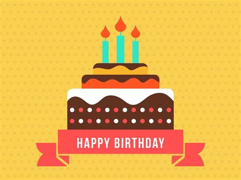 Descarga Vector De Tarjeta De Feliz Cumpleaños Con Torta Plana