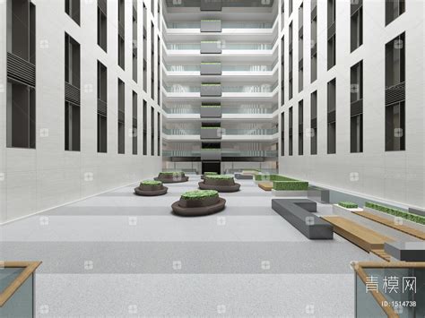 【中庭休息区3d模型】 现代vr有灯光有贴图max2016中庭休息区3d模型下载 Id1514738 免费3dmax模型库 青模3d模型网