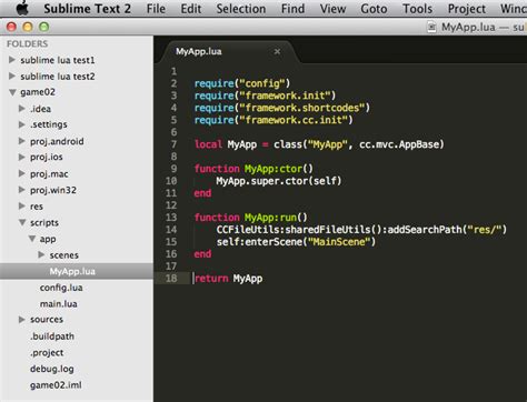 Quick Cocos2d X Lua学习 各大ide之体验及选择 Ldt、sublime Text 2、intellij Idea