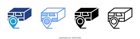 Spatial Mapping Icon Set Multiple Style Stock Vector Royalty Free